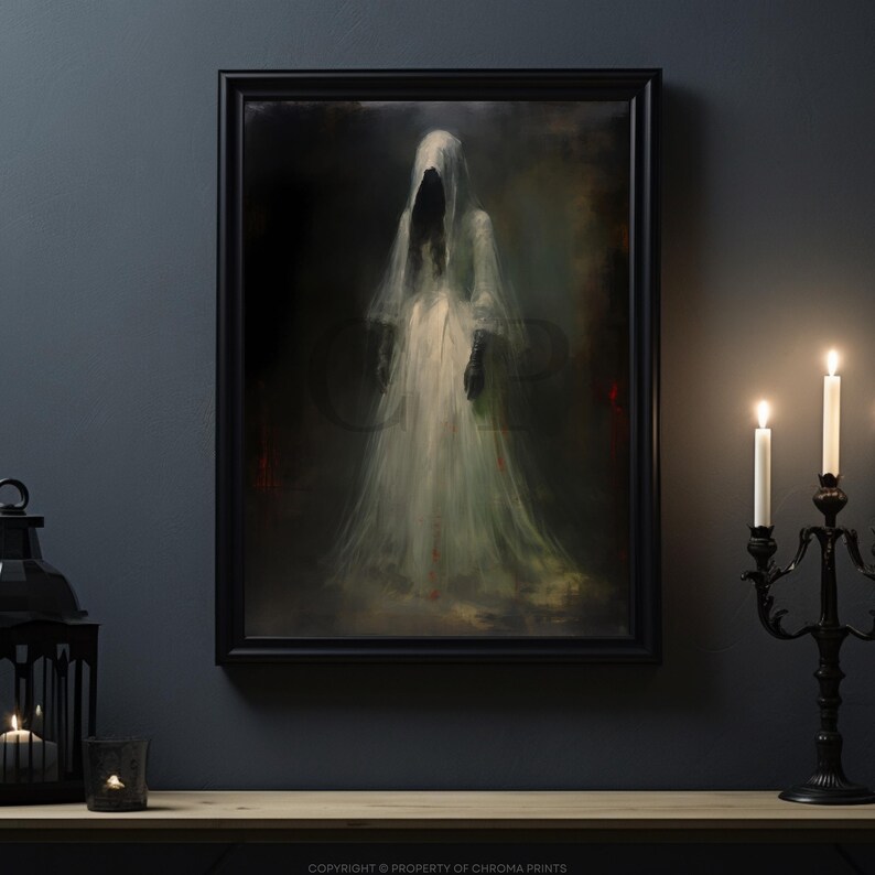 Ghost Bride Painting Print, Dark Academia Gothic Victorian Art ...