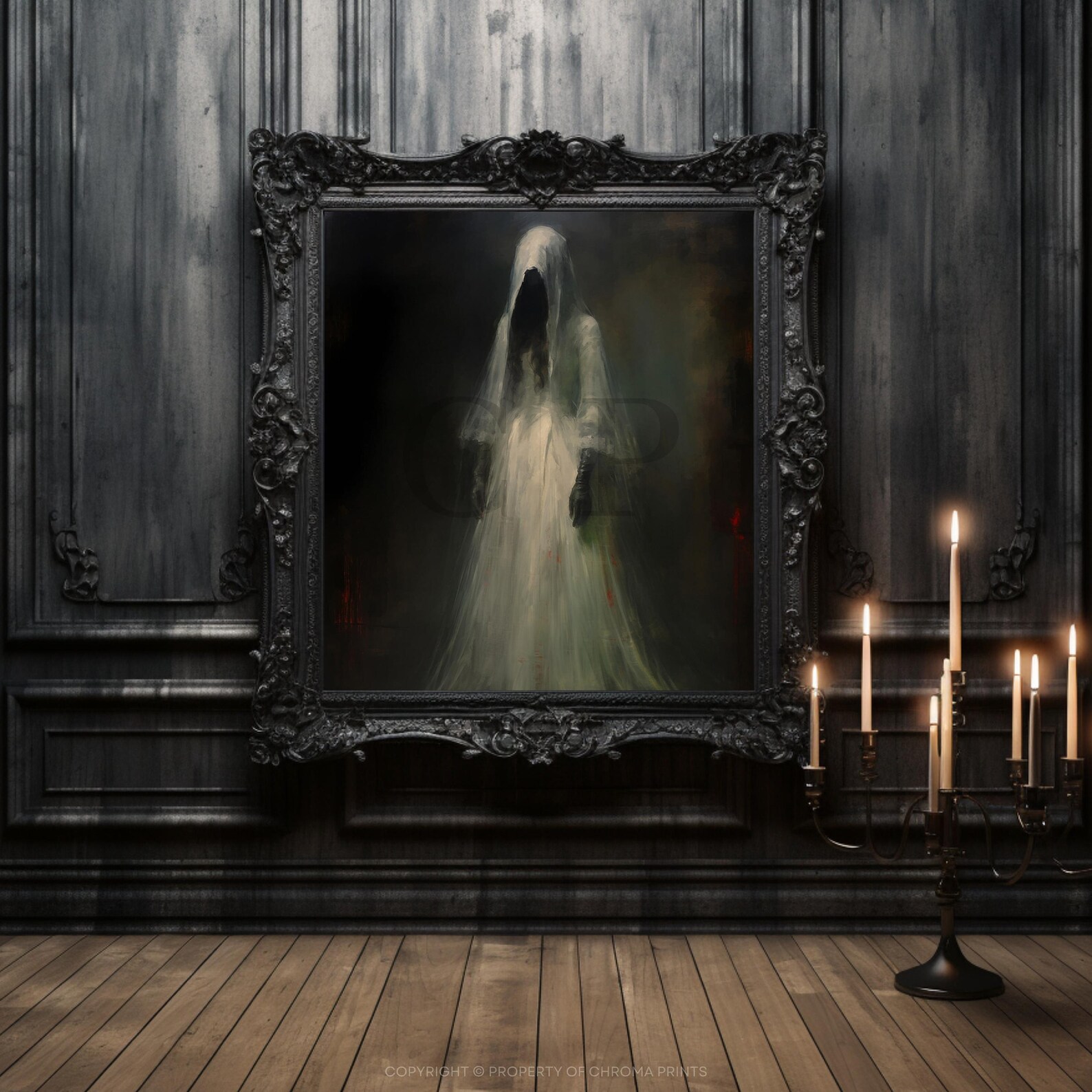 Ghost Bride Painting Print, Dark Academia Gothic Victorian Art ...