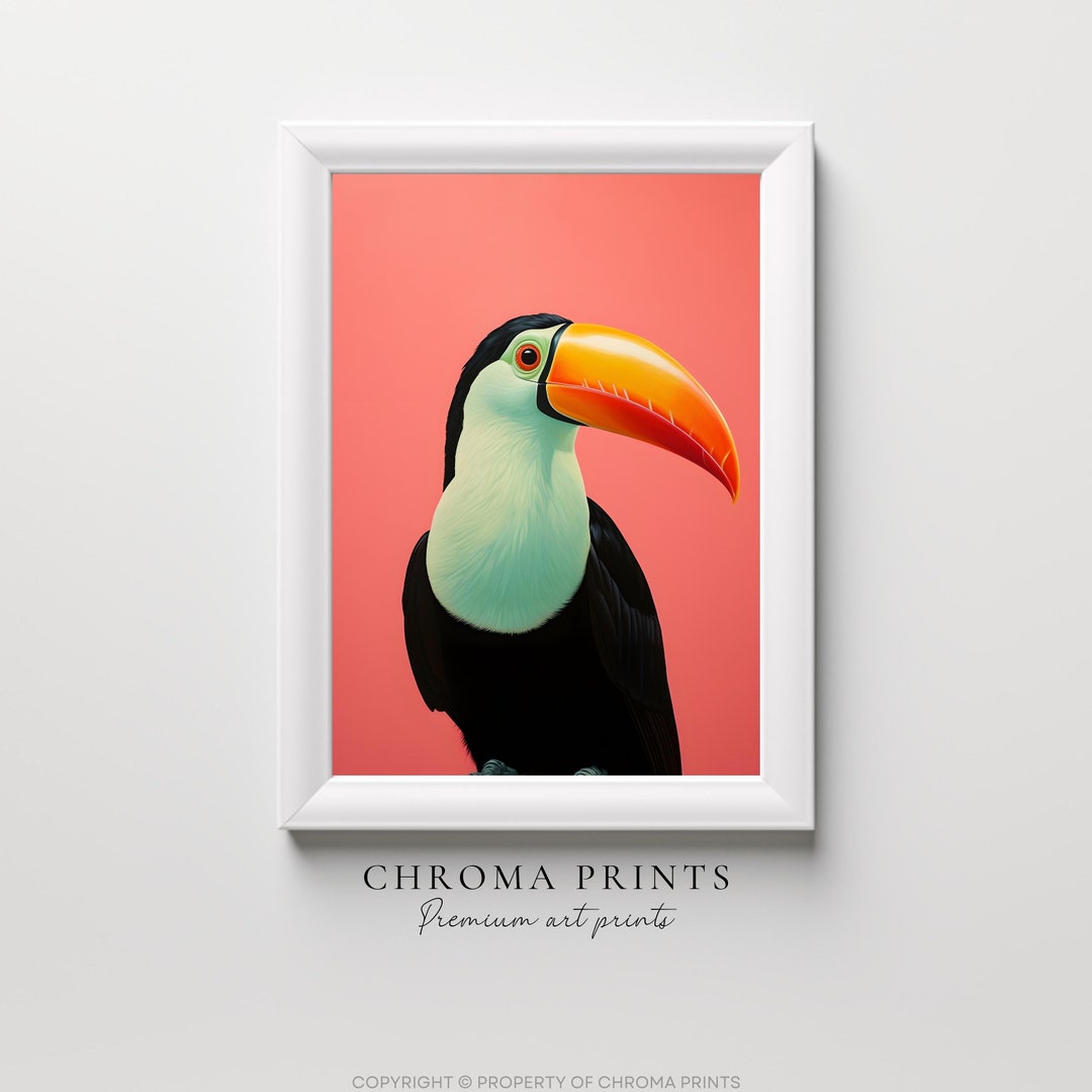 Vibrant Printable Toucan Wall Art Print, Tropical Bird Poster, Colorful ...