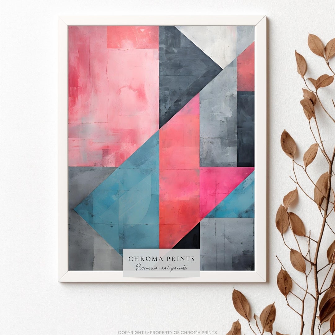 Geometric Abstract Art Print | Scandinavian Modern Decor | Digital ...