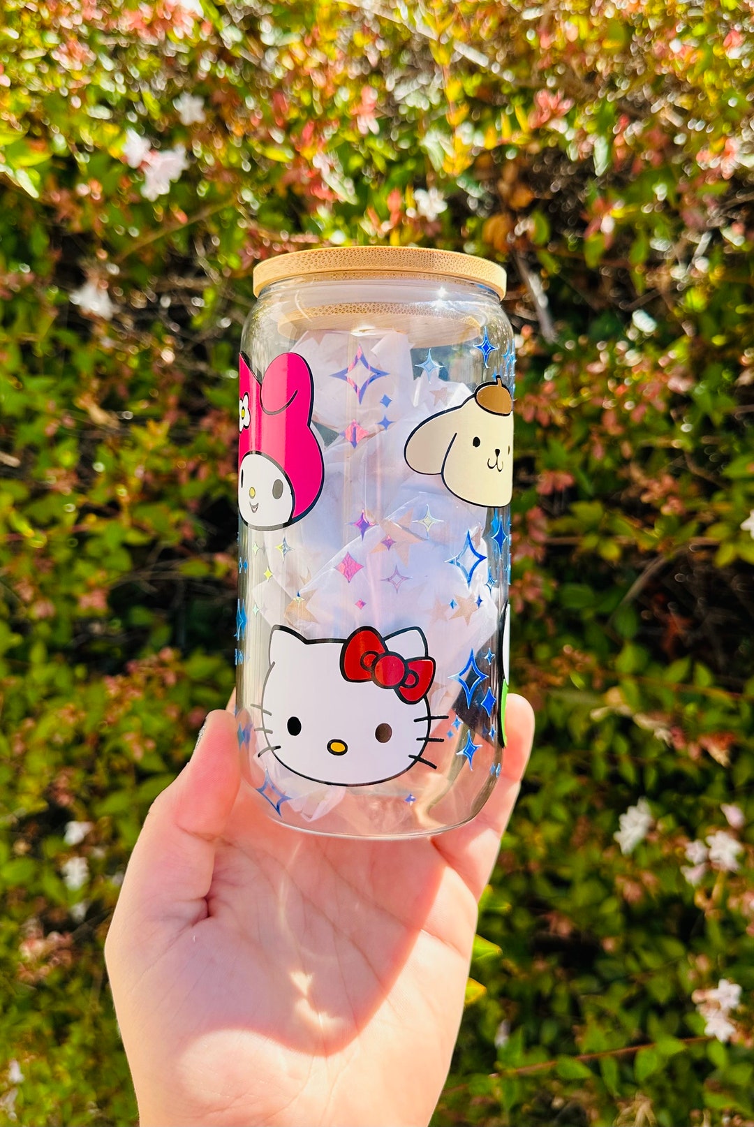 16 Oz Hello Kitty and Friends Kuromi Sanrio Cup Libby Glass Can My ...