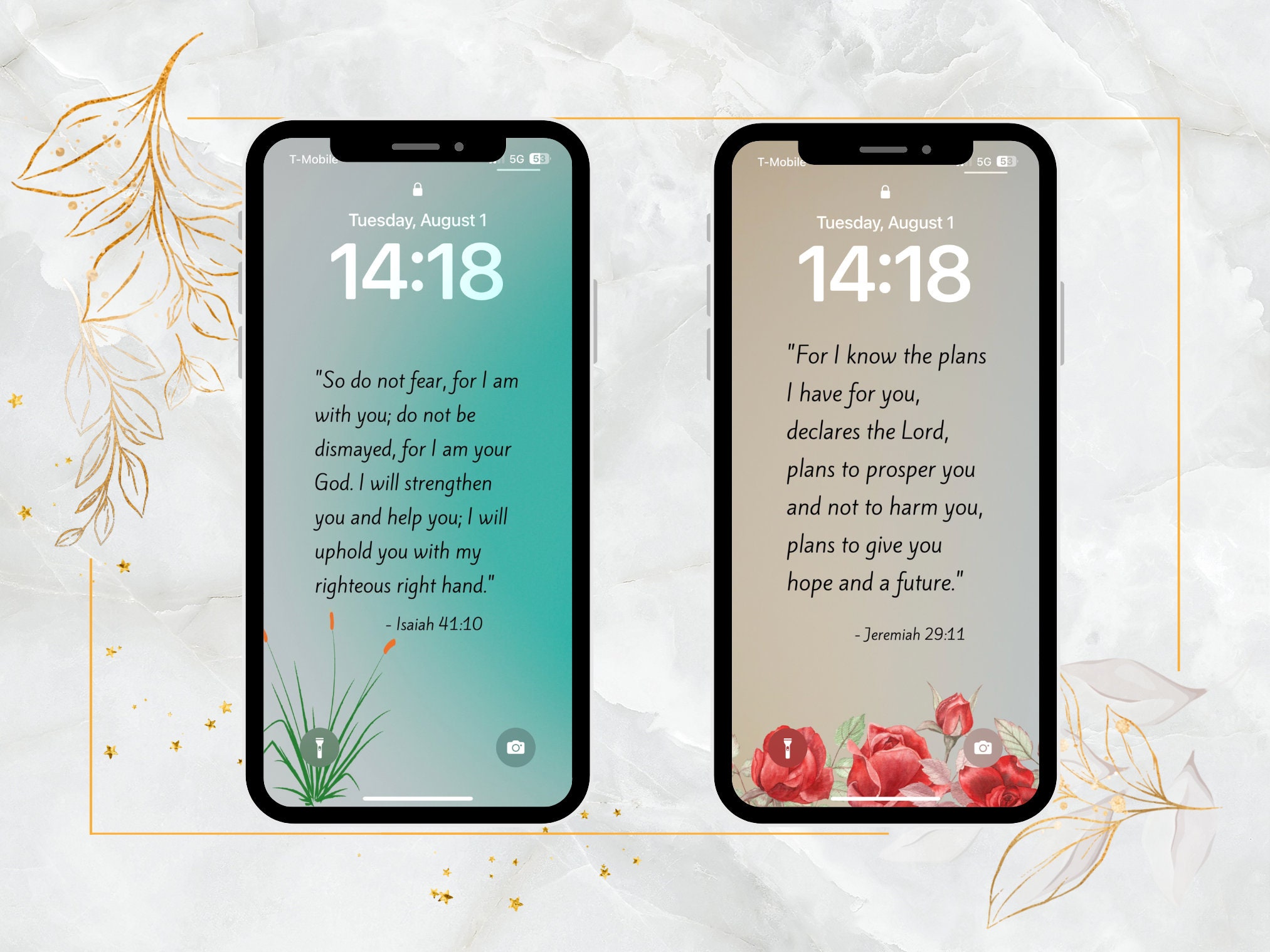 10 Pack Bible Verse, iPhone Wallpapers With Flower in Background, Phone ...