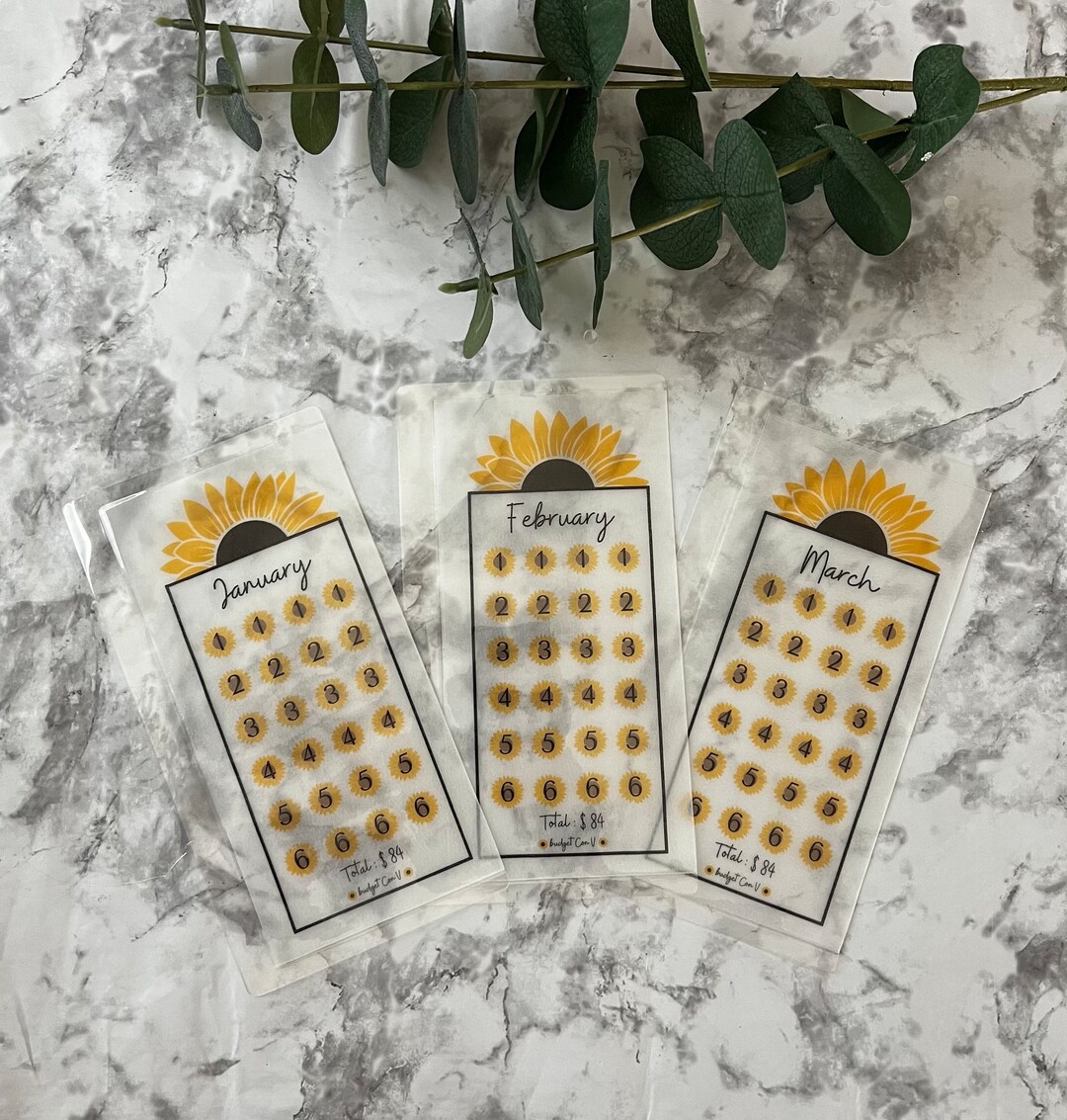 Sunflower Monthly Savings Challenge - Etsy