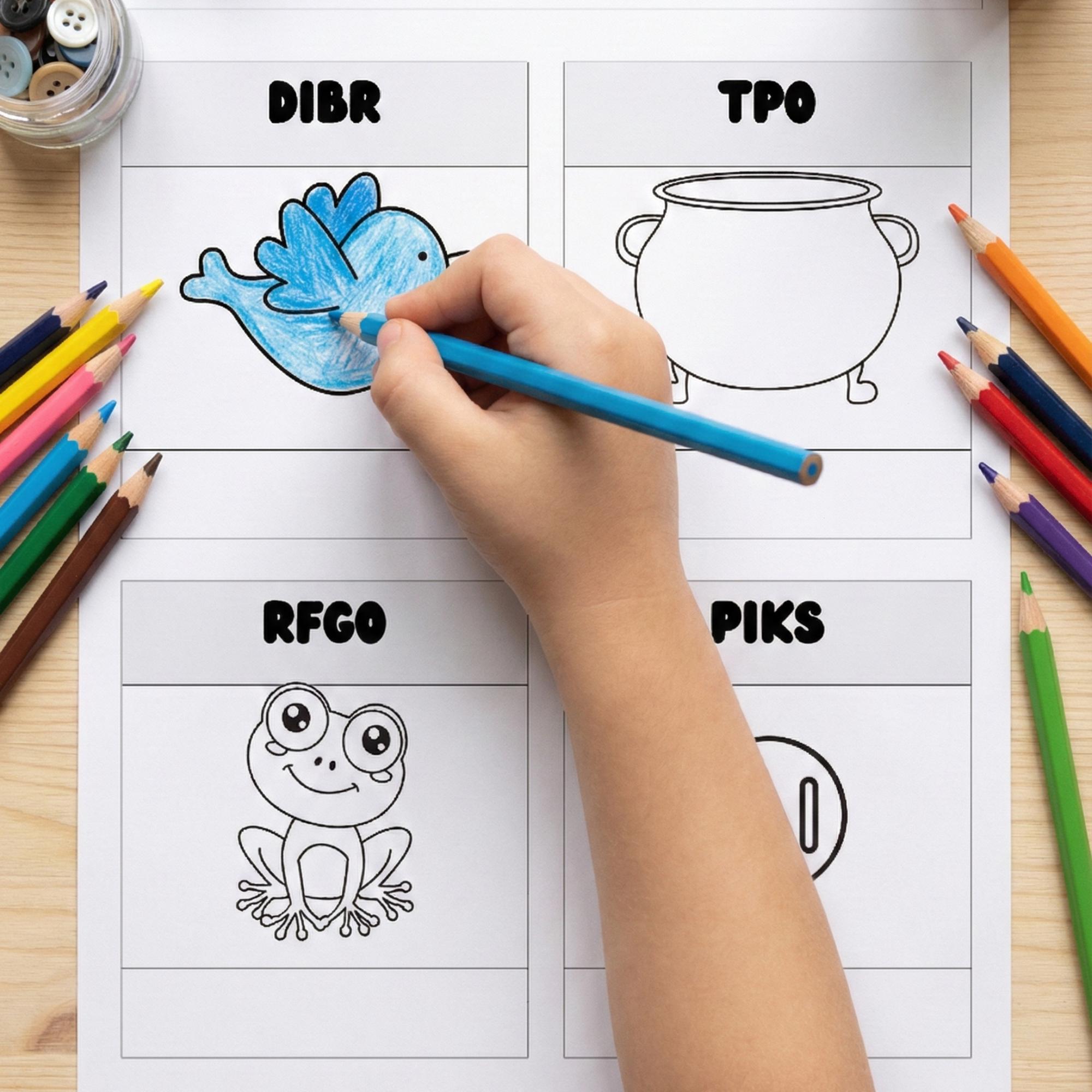 Word Scramble Coloring Page Color and Spell Worksheet Preschool ...