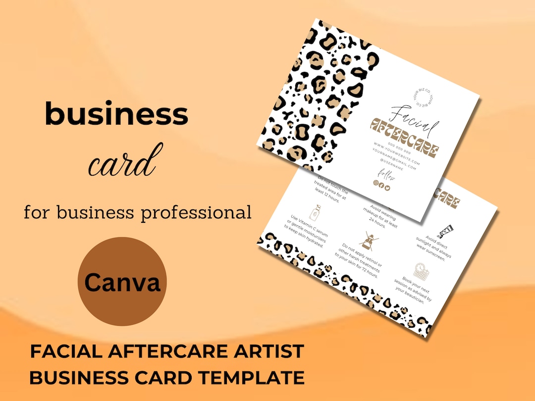 FACIAL AFTERCARE CARD - Facial Treatment Cards, Printable Aftercare ...