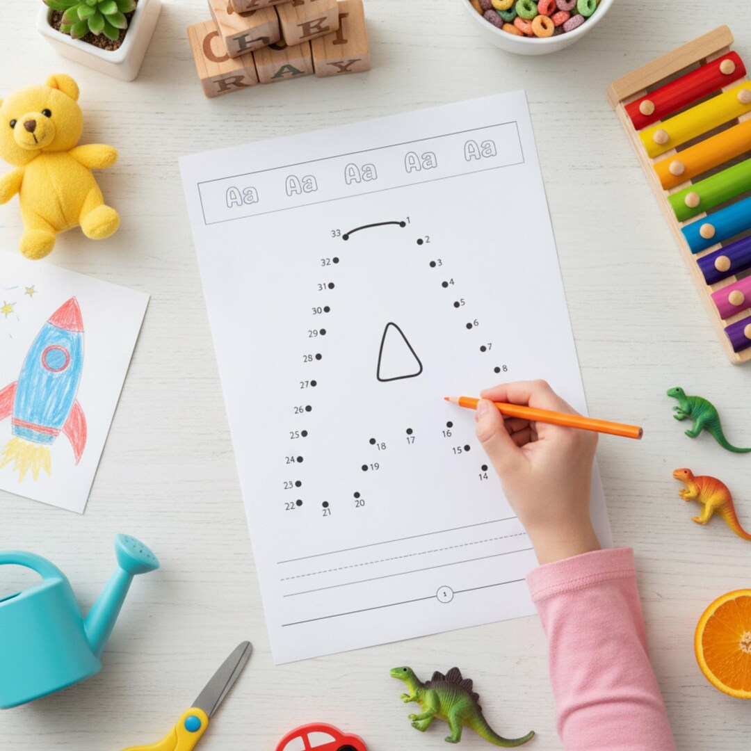 Alphabet Dot to Dot Activity Book Connect the Dots ABC Preschool Number ...