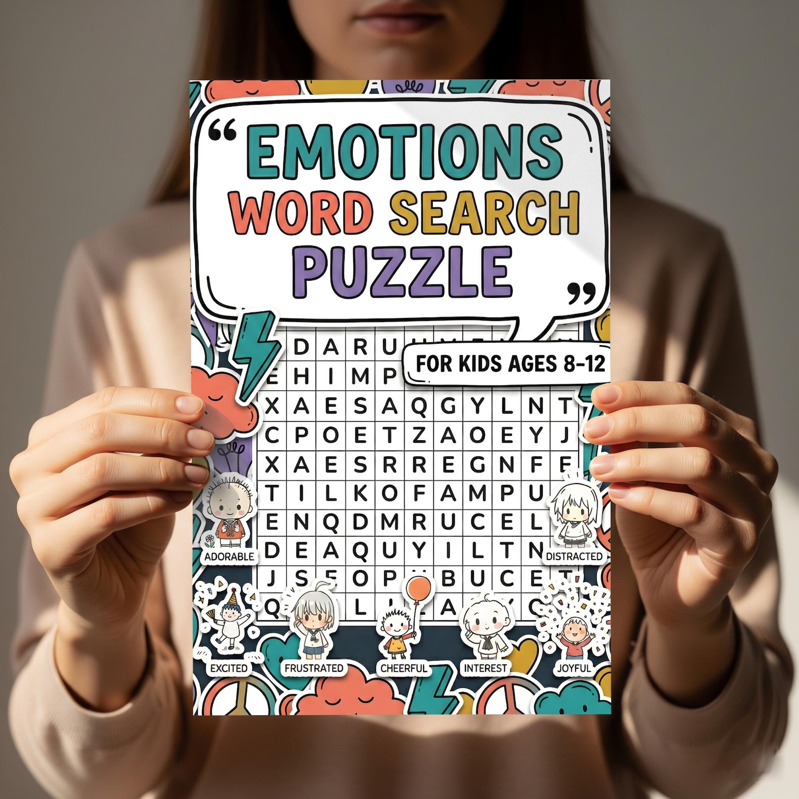 Emotions Word Search Printable | SEL Activity for Kids 8-12 | School ...