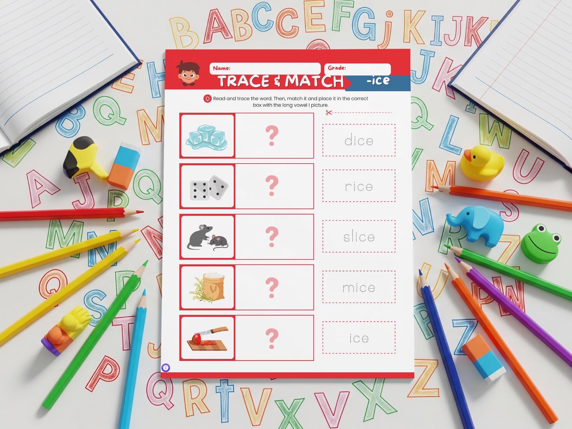 Long Vowels Activities | Phonics Word Families Cvce | Cut and Paste ...