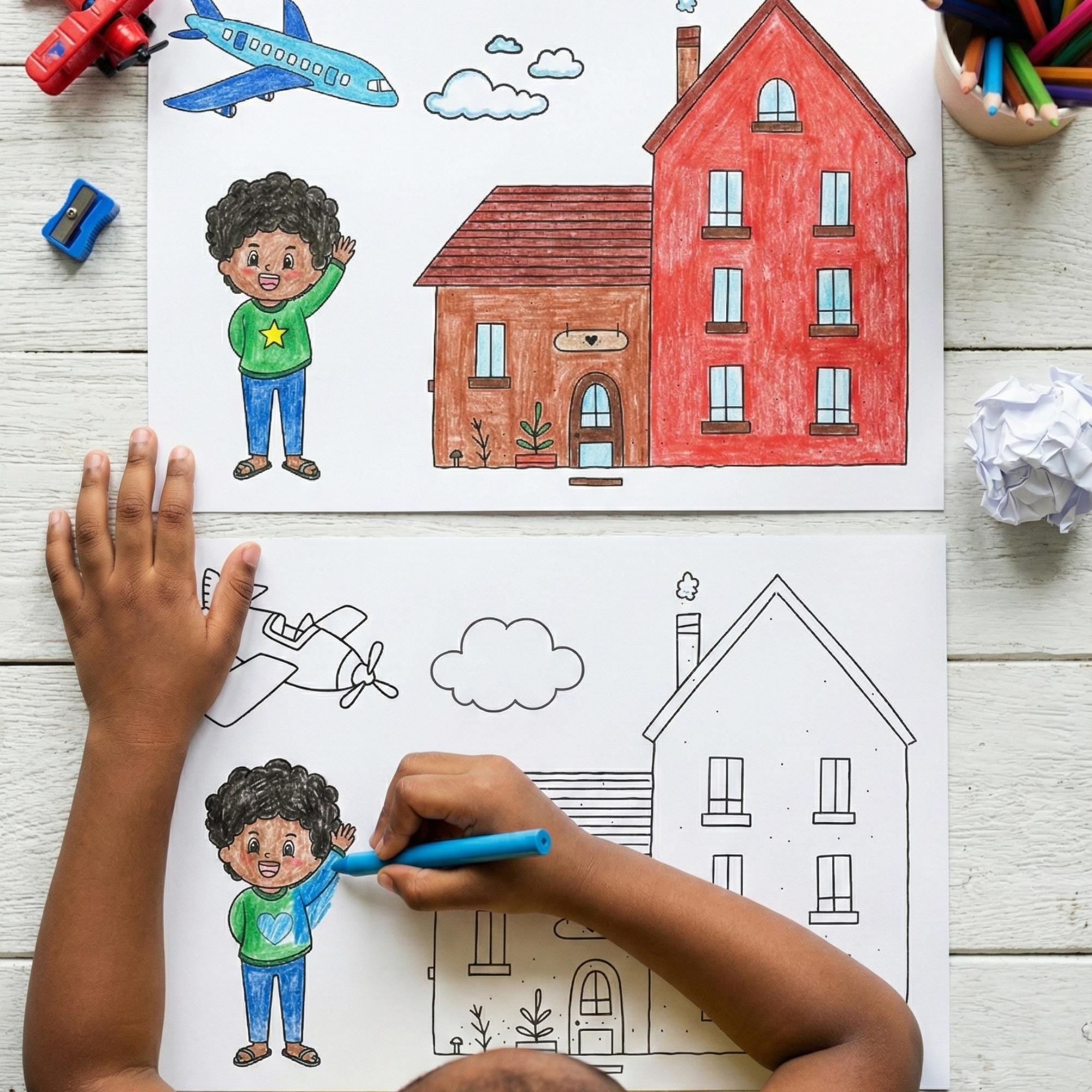Preschool Find the Differences Coloring Book Visual Perception Activity ...