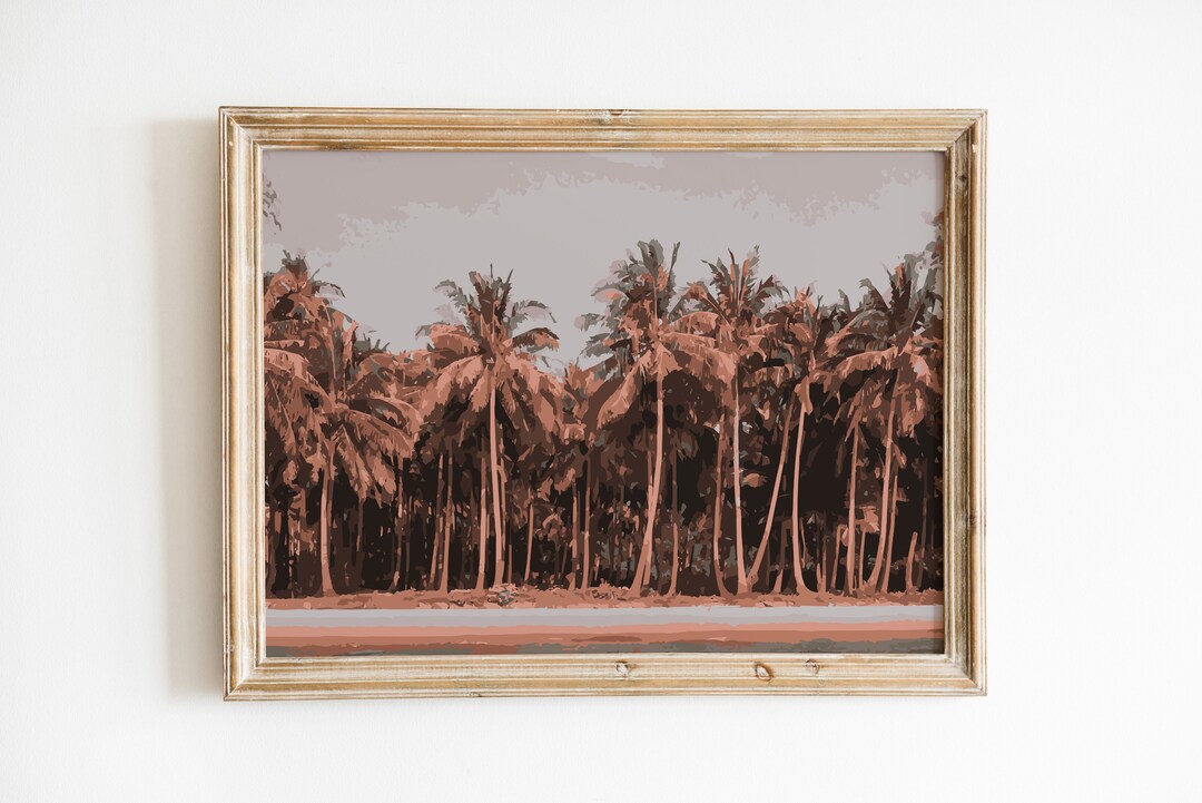 Retro Beach Palm Tree Print: Coastal Chic Wall Art (digital Download ...