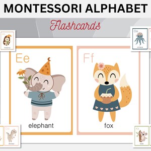 FLASHCARDS FOR KIDS - Alphabet Flashcards, Montessori Cards, Montessori ...