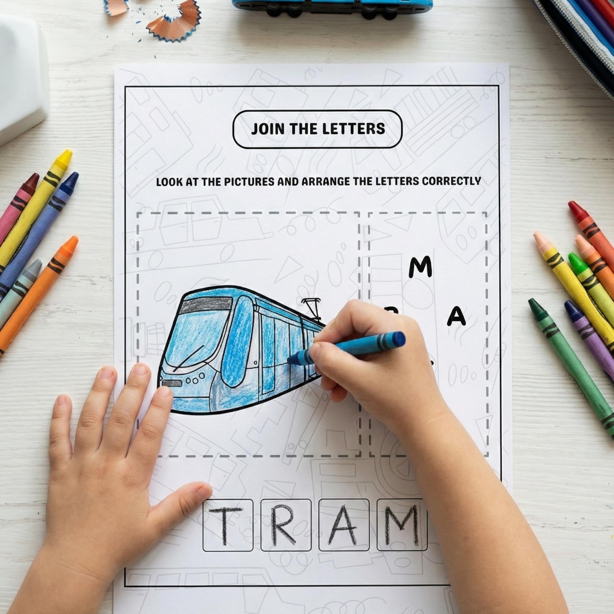 Transportation Word Scramble Printable Vehicle Spelling Game ...