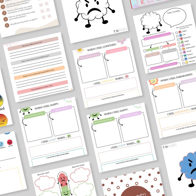 Social Emotional Learning Therapy Worksheets | Counseling Resources ...