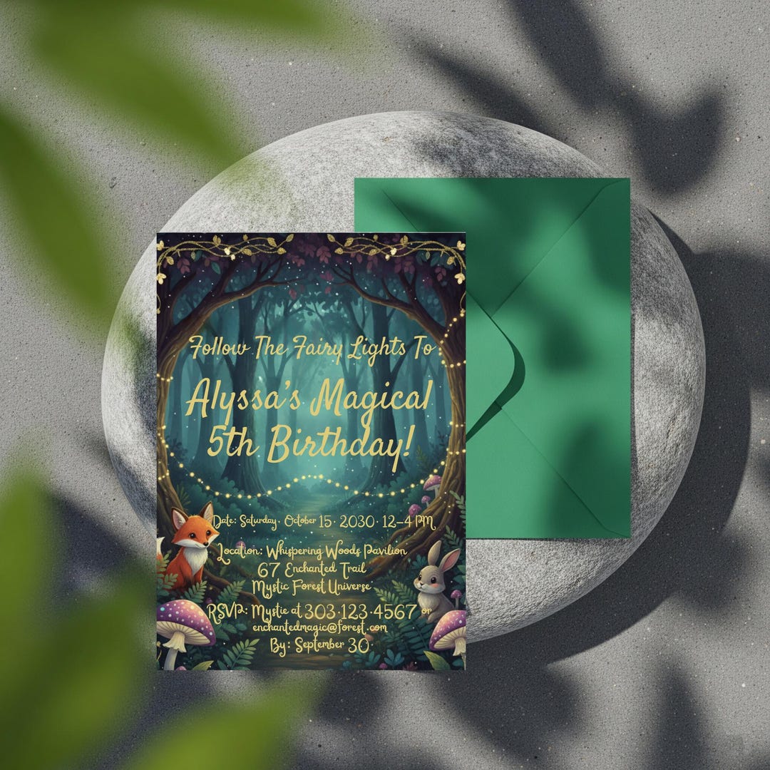 Enchanted Forest Birthday Invitation: Magical Fairy Garden Party ...