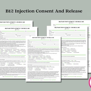B12 Consent Form for Vitamin B12 Injections, Client Forms, Professional ...