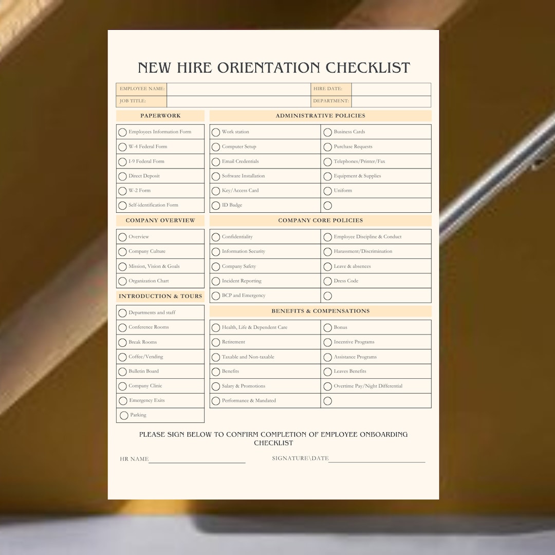 Comprehensive Employee Onboarding Checklist, New Hire Checklist ...