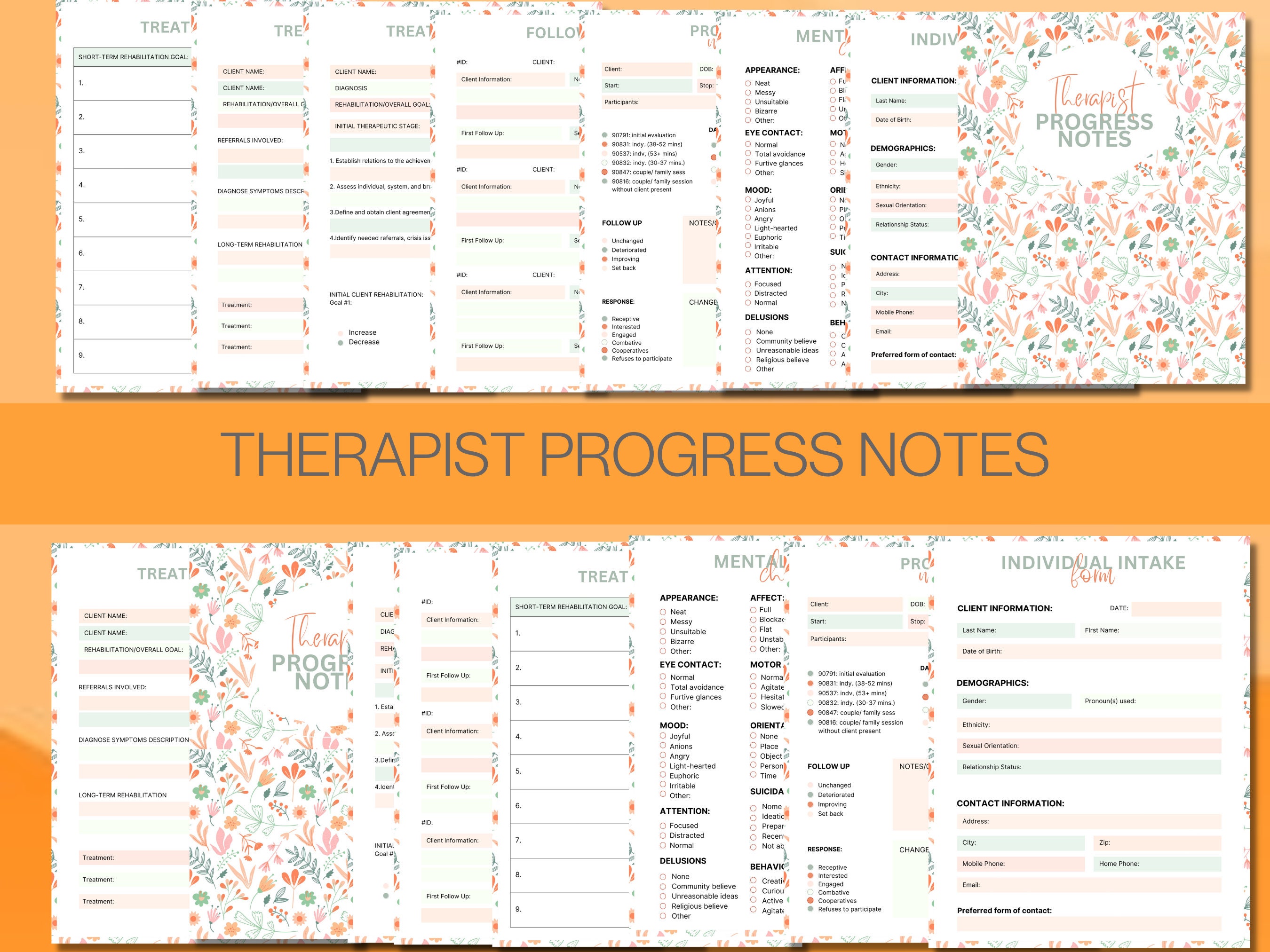 THERAPY PROGRESS NOTES - Cheat Sheet Phrases, Therapist Cheat Sheets ...