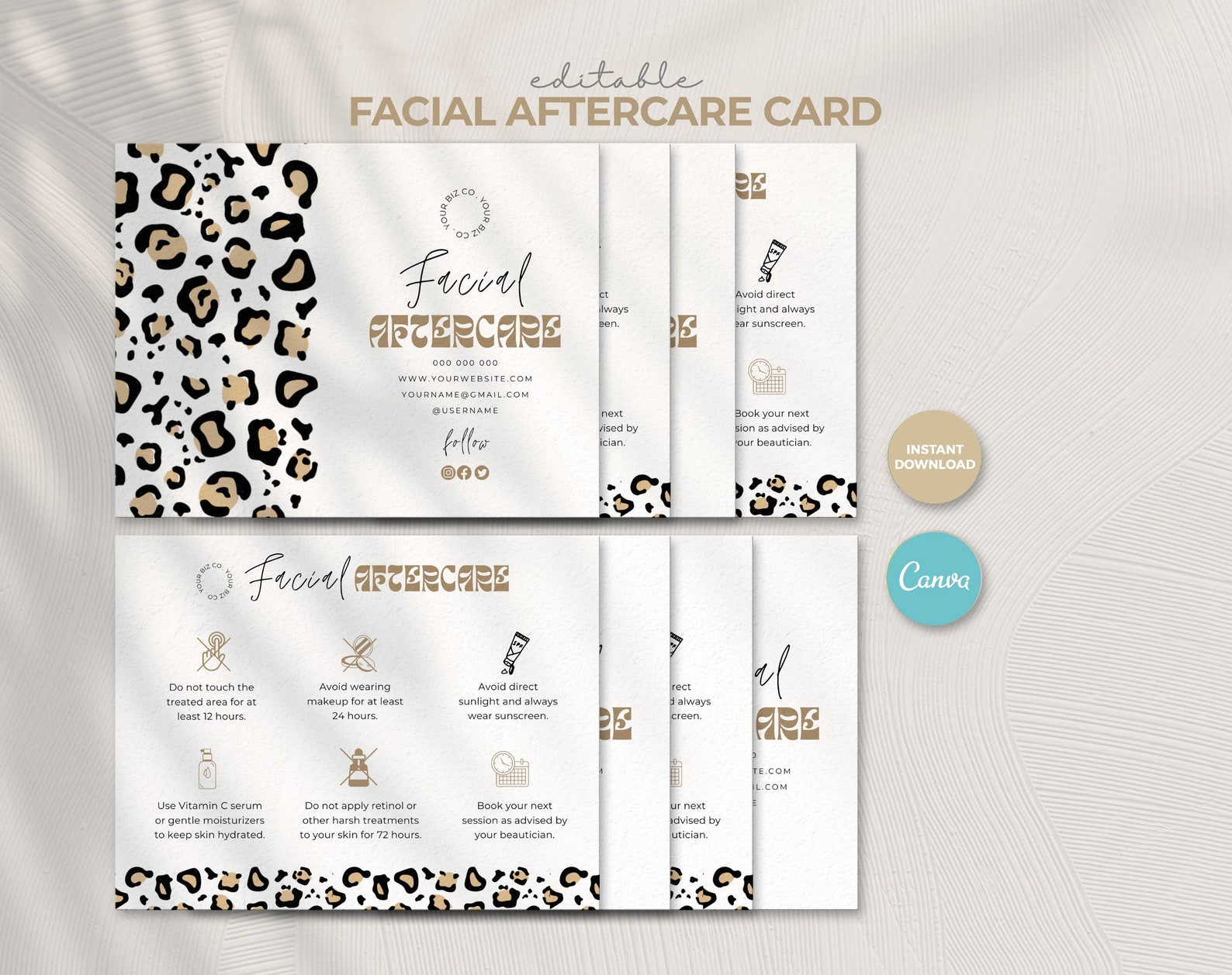 Facial Aftercare Cards Facial Treatment Post Care - Etsy