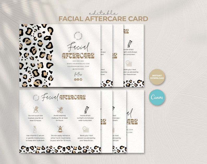 Facial Aftercare Cards Facial Treatment Post Care - Etsy