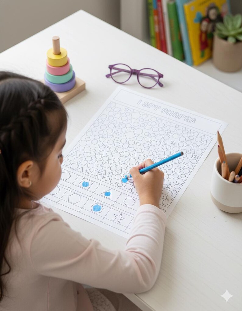 I Spy Shapes Printable Preschool Shape Recognition Kindergarten ...