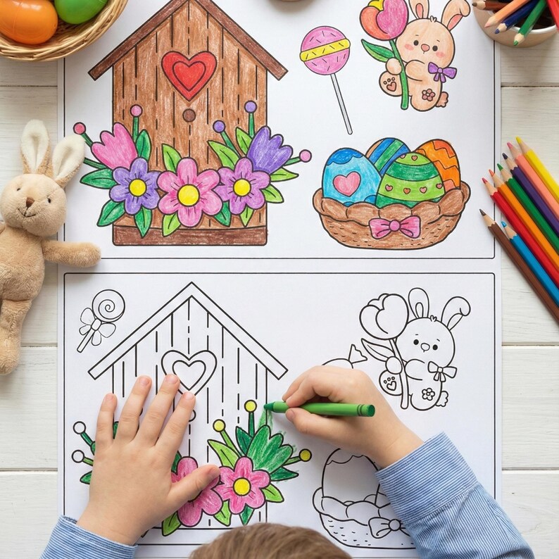 Preschool Find the Differences Coloring Book Visual Perception Activity ...