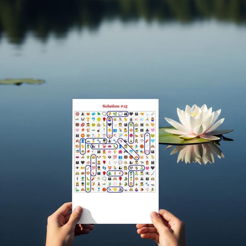 Emoji Word Search Printable Rebus Puzzle Visual Brain Teaser Logic Game ...