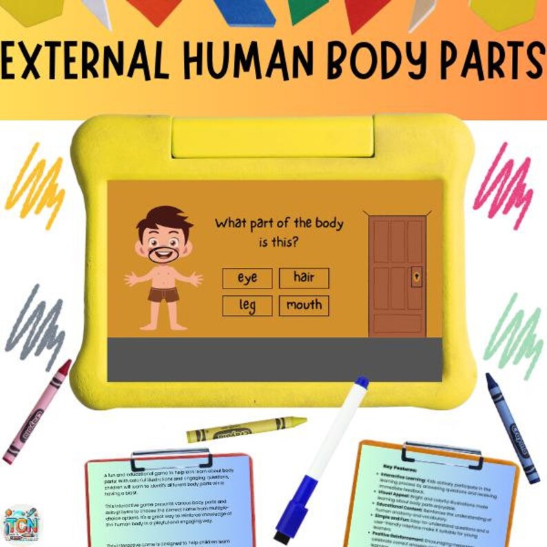 Interactive Body Parts Quizzes for Kids | Human Anatomy Learning Game ...