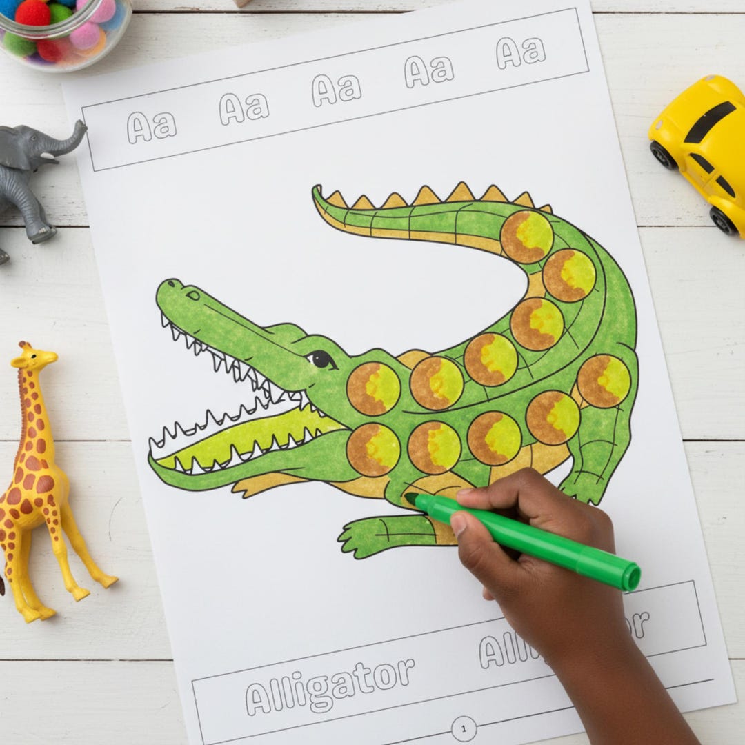 Alphabet Dot Marker Book Toddler Activity Printable Dot Dauber Coloring ...