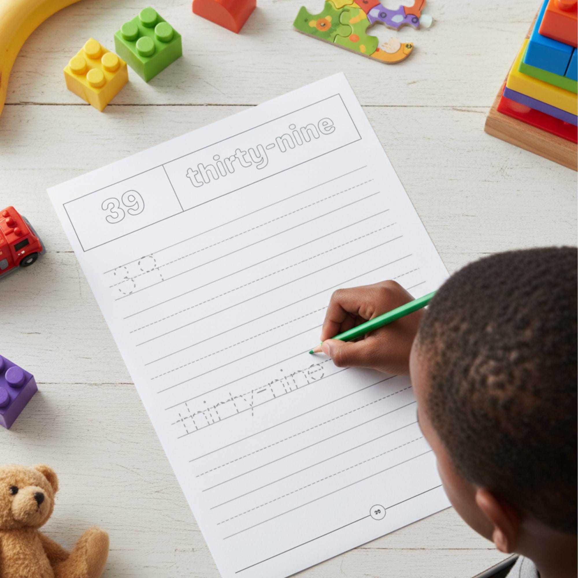 Numbers 1 to 100 Tracing Workbook Kindergarten Math Worksheets Number ...