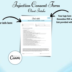 Consent Form Injectables Injectable Treatment Form B12 Injection ...