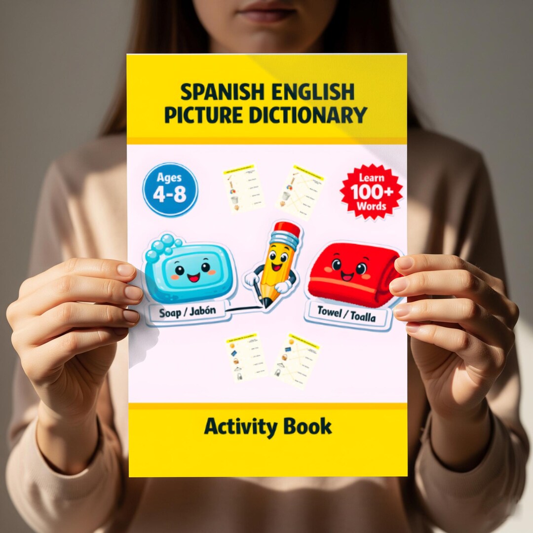 Spanish English Picture Dictionary Activity Book for Kids Bilingual ...
