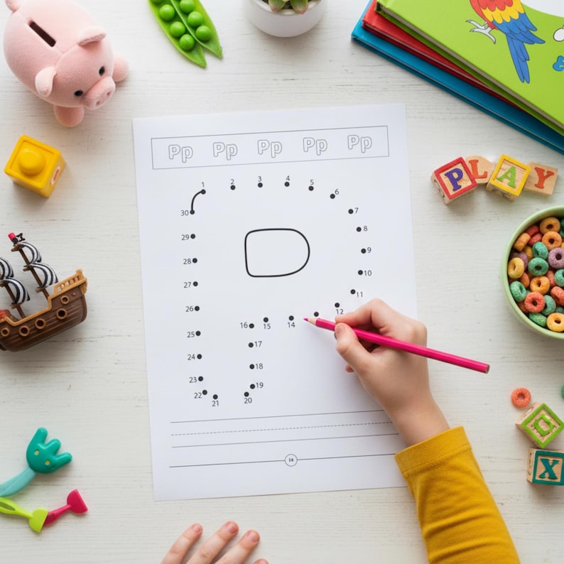 Alphabet Dot to Dot Activity Book Connect the Dots ABC Preschool Number ...