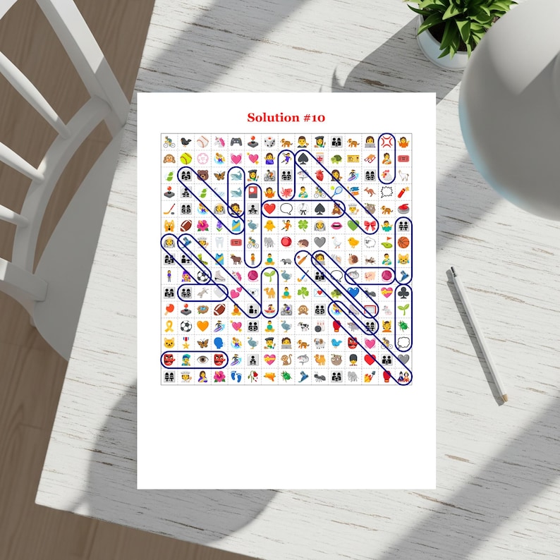 Emoji Word Search Printable Rebus Puzzle Visual Brain Teaser Logic Game ...