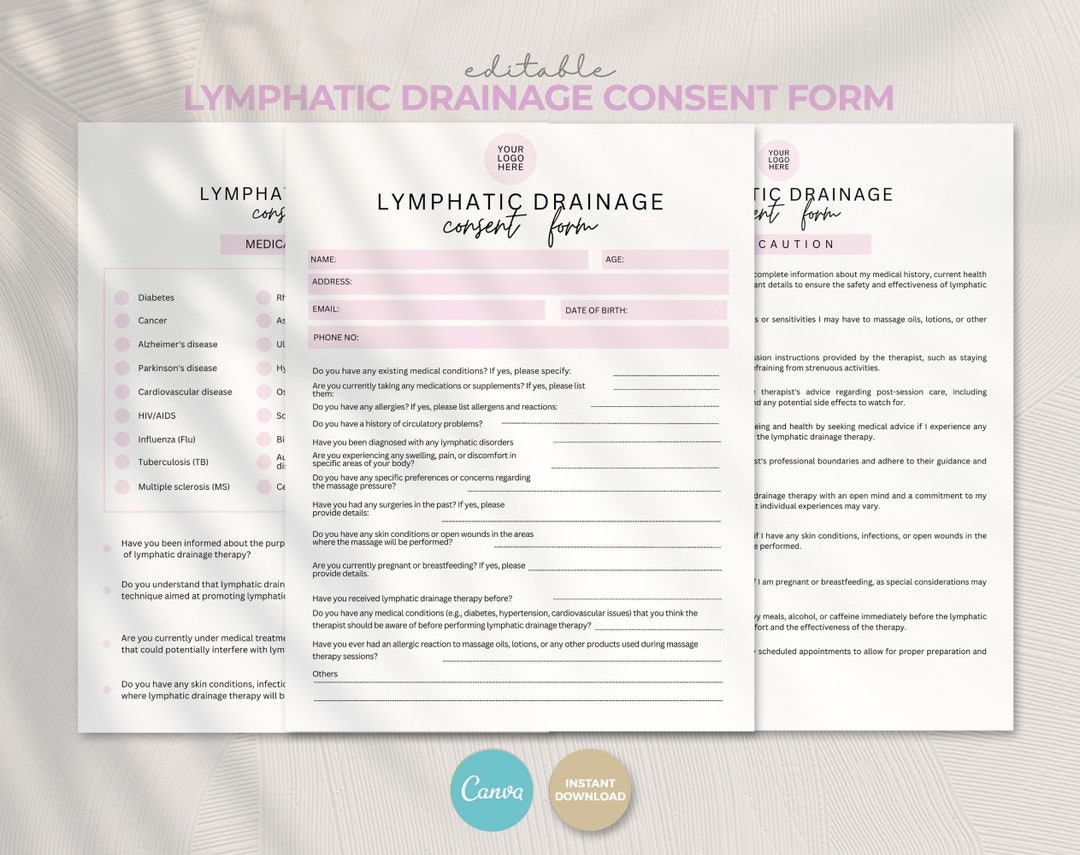 Lymphatic Drainage Consent Forms Template for Estheticians ...