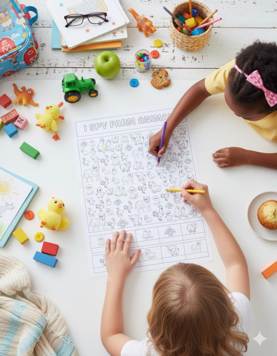 I Spy Farm Animals Printable Seek and Find Activity Preschool Visual ...