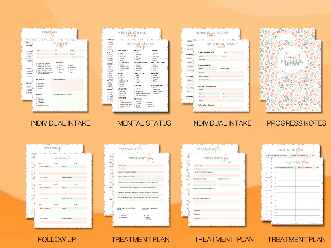 Therapy Progress Notes Cheat Sheet: Editable Template for Therapists ...