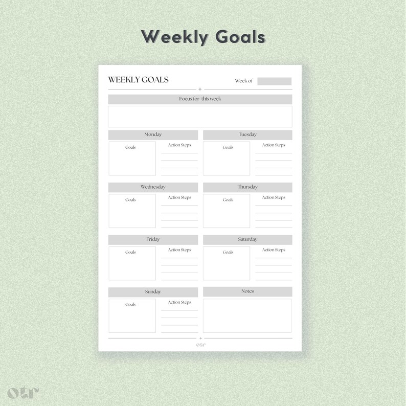 Goal Planner Printable Yearly Quarterly Monthly Weekly Goals - Etsy