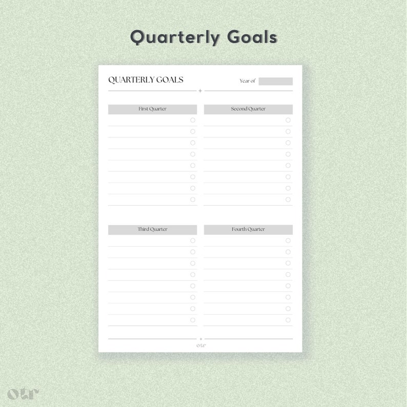 Goal Planner Printable Yearly Quarterly Monthly Weekly Goals - Etsy