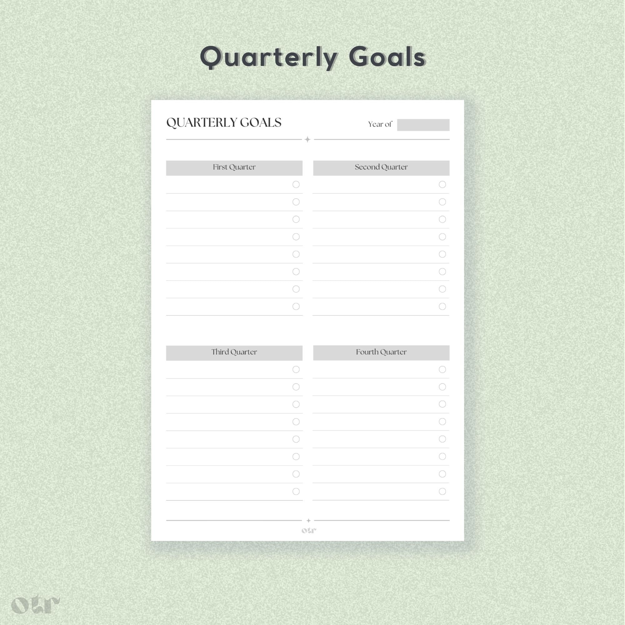 Goal Planner Printable Yearly Quarterly Monthly Weekly Goals - Etsy