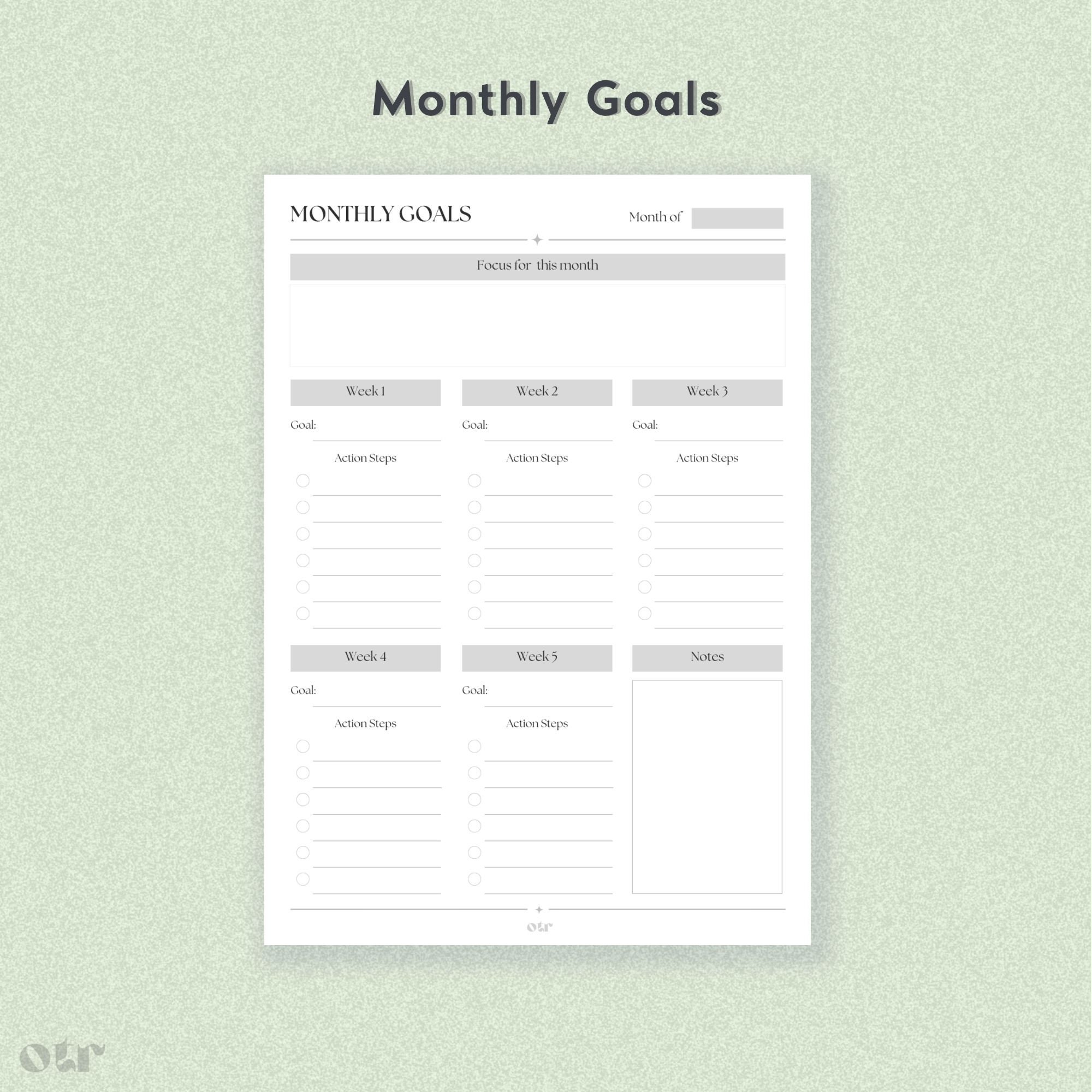 Goal Planner Printable Yearly Quarterly Monthly Weekly Goals - Etsy