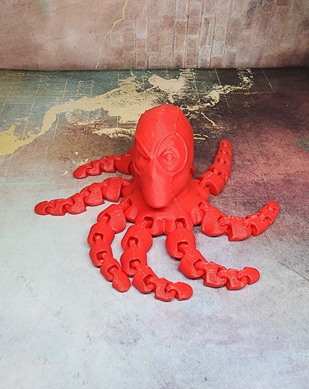 Articulated Deadpool Themed Octopus Fidget Toy Unpainted Flexi ...