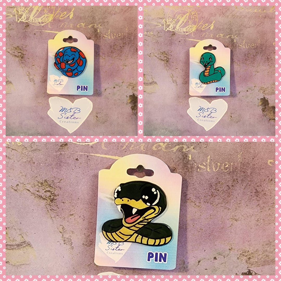 Snake Pins - Cute Chibi Handmade Pin - Free Untracked Shipping to US ...
