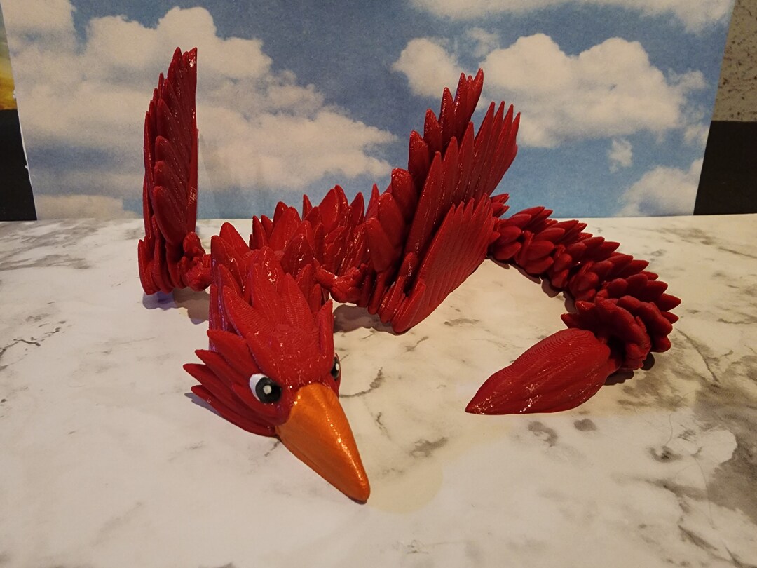 Articulated Fire Bird - Painted 3D Print - Free US & CA Shipping - Etsy