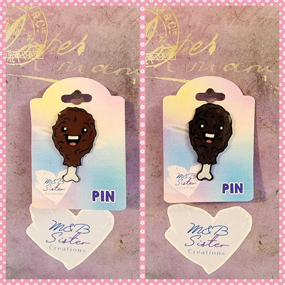 Fried Chicken Leg Pins - Cute Chibi Handmade Pin - Free Untracked ...