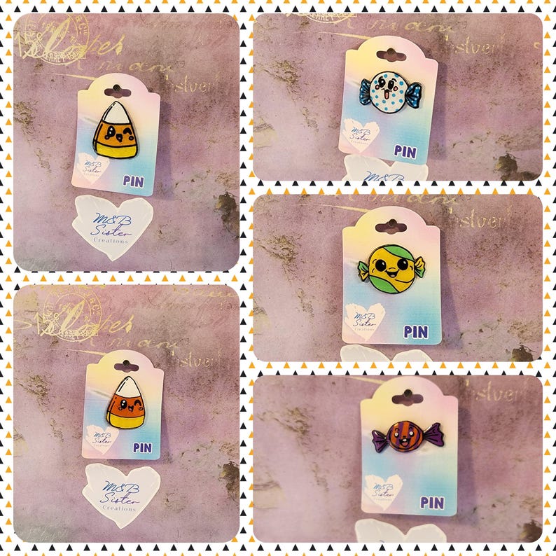 Candy Themed Pins - Various Styles & Colors - Cute Chibi Handmade Pin ...