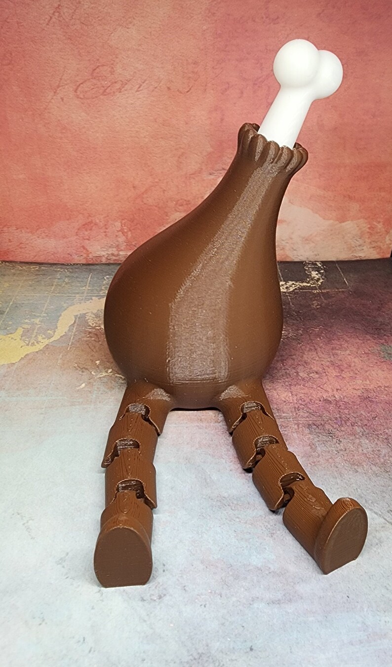 Articulated Turkey Leg With Legs - Fidget Toy - Unpainted Flexi ...