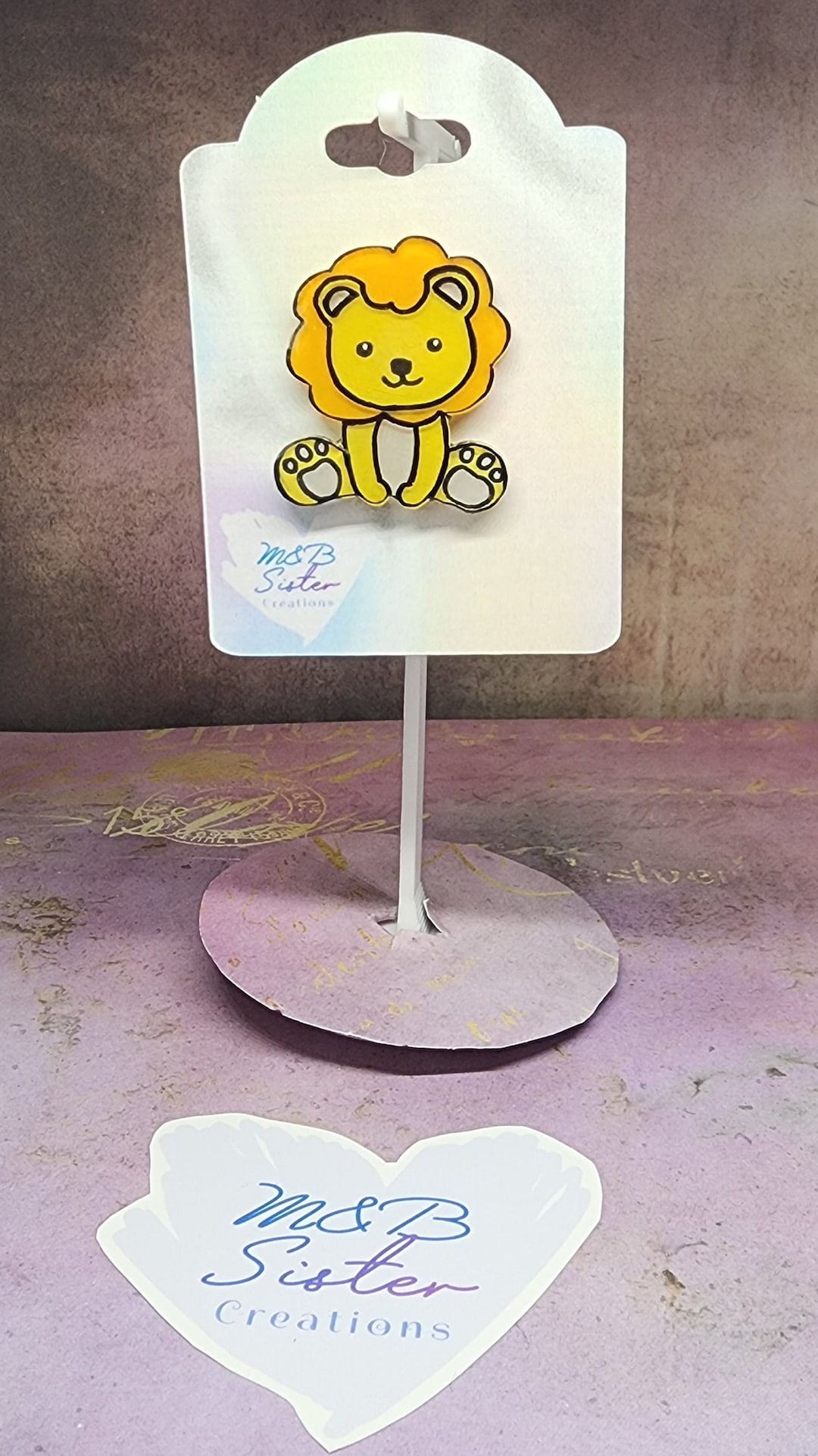 Cartoon Lion Sitting Pin - Cute Chibi Handmade Pin - Free Untracked ...