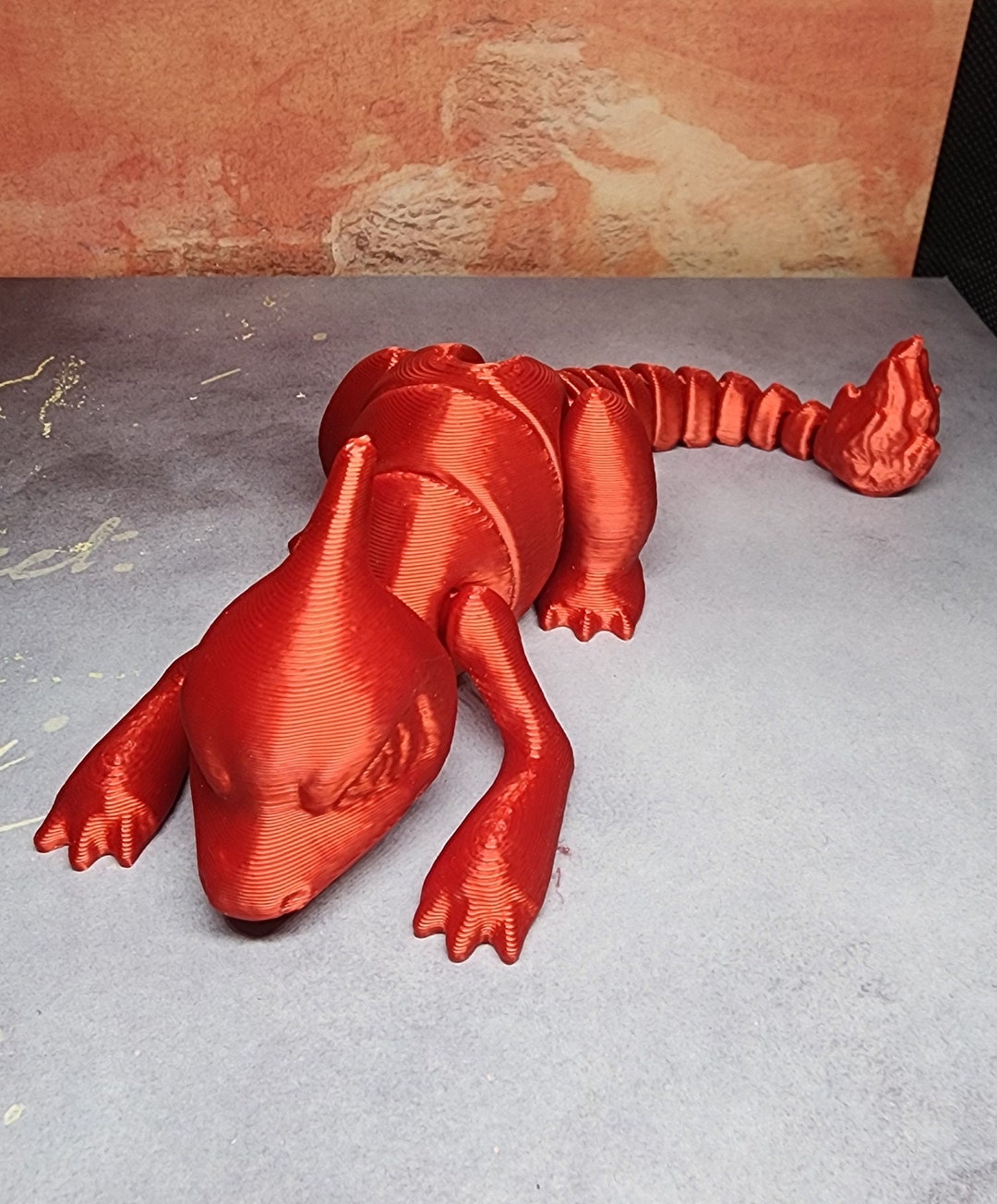 Articulated Charmeleon Fire Lizard Pokemon - Fidget Toy - Unpainted ...