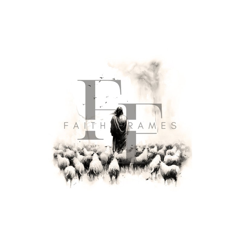 Parable of the Lost Sheep, 99 Sheep, Digital Print, Bible Wall Art ...