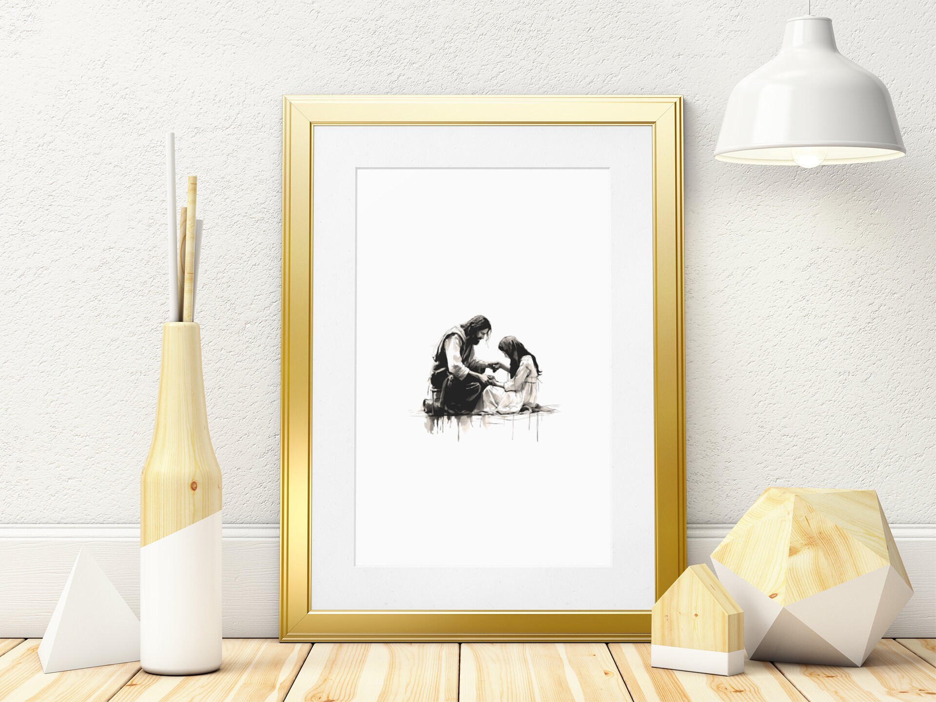 Jesus Heals Sick Woman, Digital Print, Bible Wall Art, Jesus Art, Bible ...